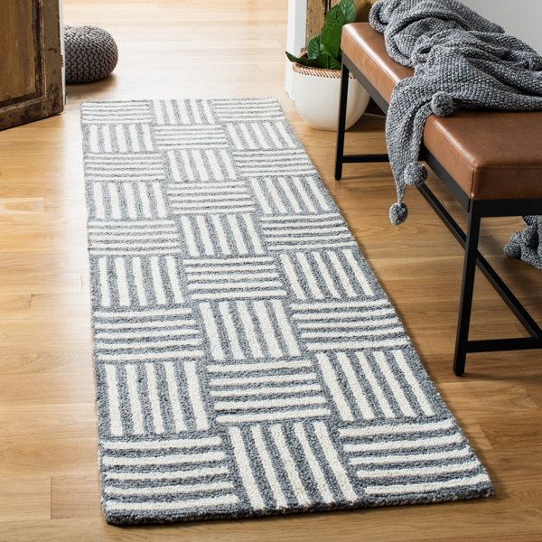 George Oliver Stockton Hand Tufted Performance Striped Rug | Wayfair