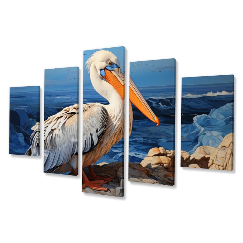 Beachcrest Home™ Grey Pelican Pelicans Perch - Animals Wall Decor - 5 ...