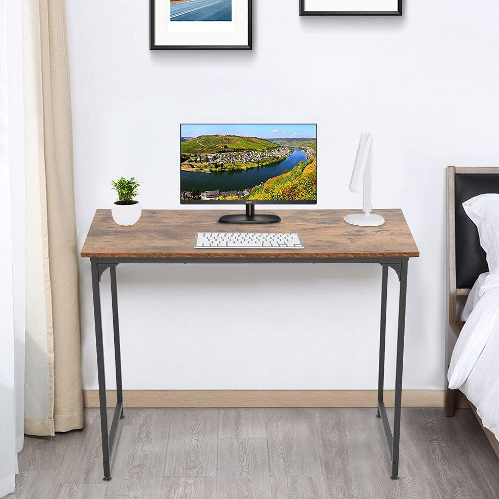 17 Stories Vintage 39" Computer Desk With Metal Frame - Sturdy Writing ...