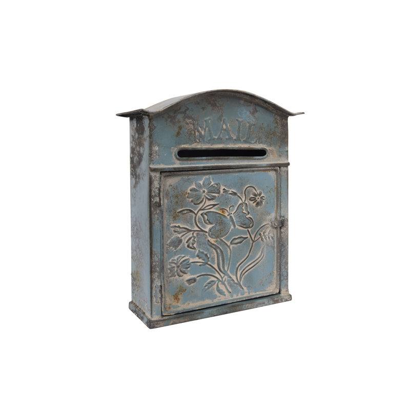Creative Co-Op Distressed Embossed Tin Wall Mounted Mailbox & Reviews ...