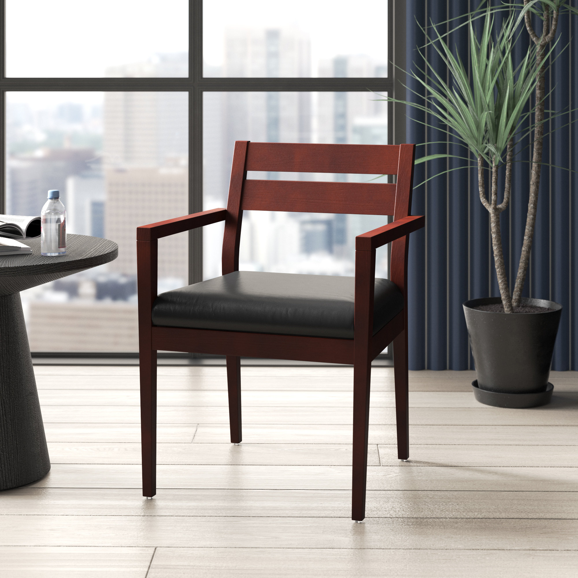 Offices To Go Stack and Guest 23"W Stackable Leather Seat Waiting Room ...
