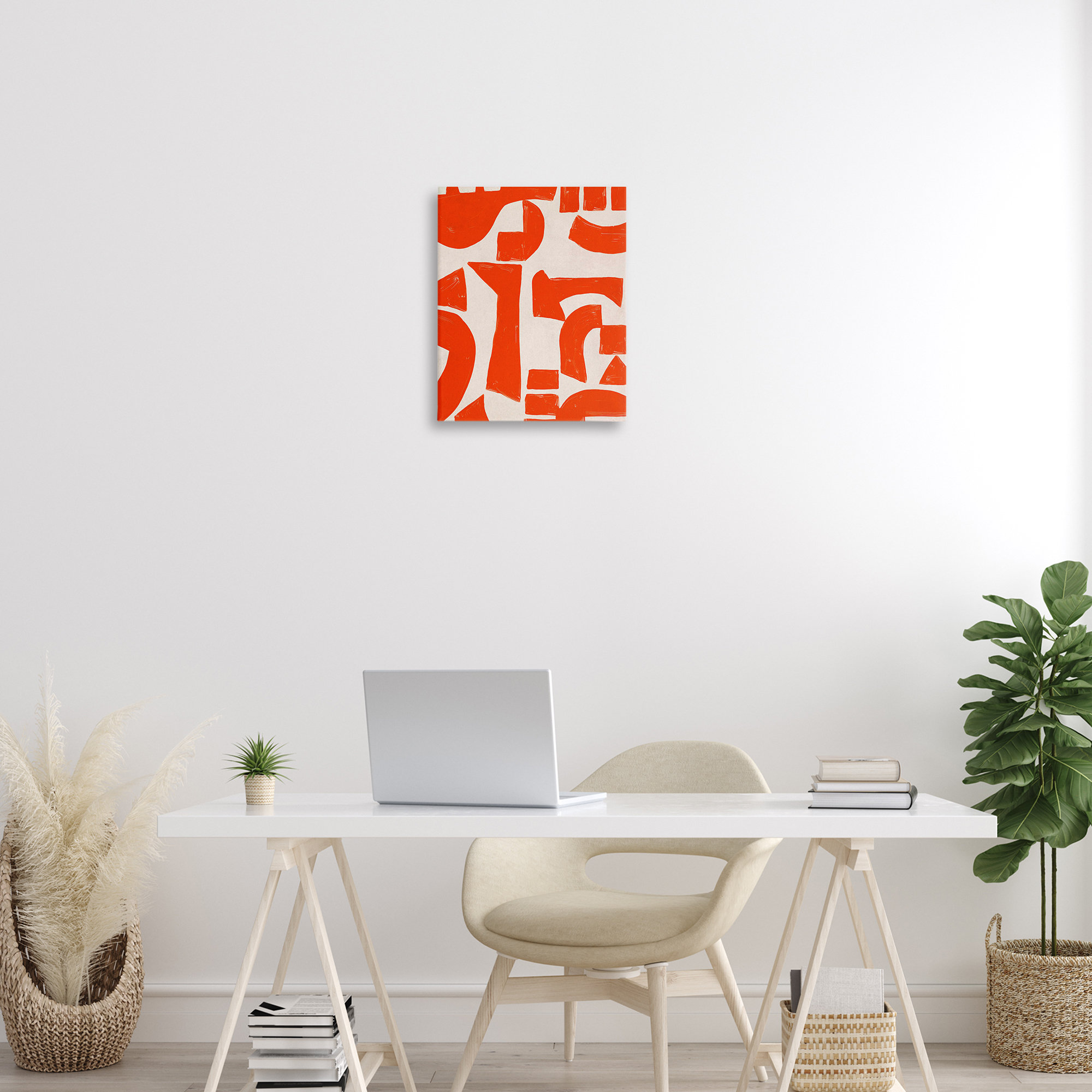 Ivy Bronx Red Asymmetrical Shapes Canvas Wall Art by June Erica Vess ...