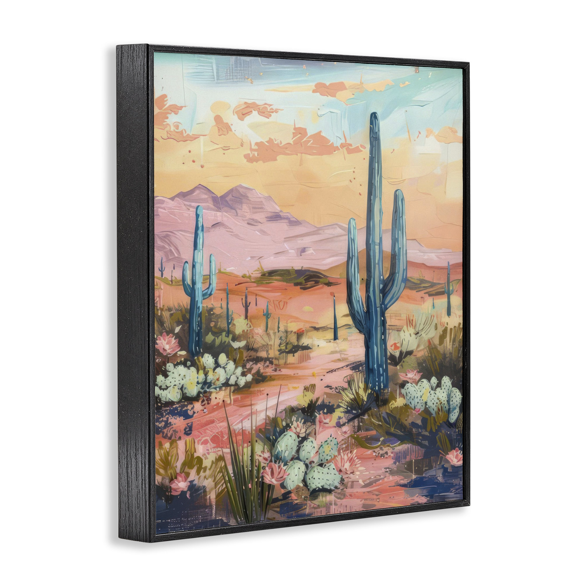 Dakota Fields Soft Canyon Sunset Cacti Giclee Art by LSR Design Studio ...