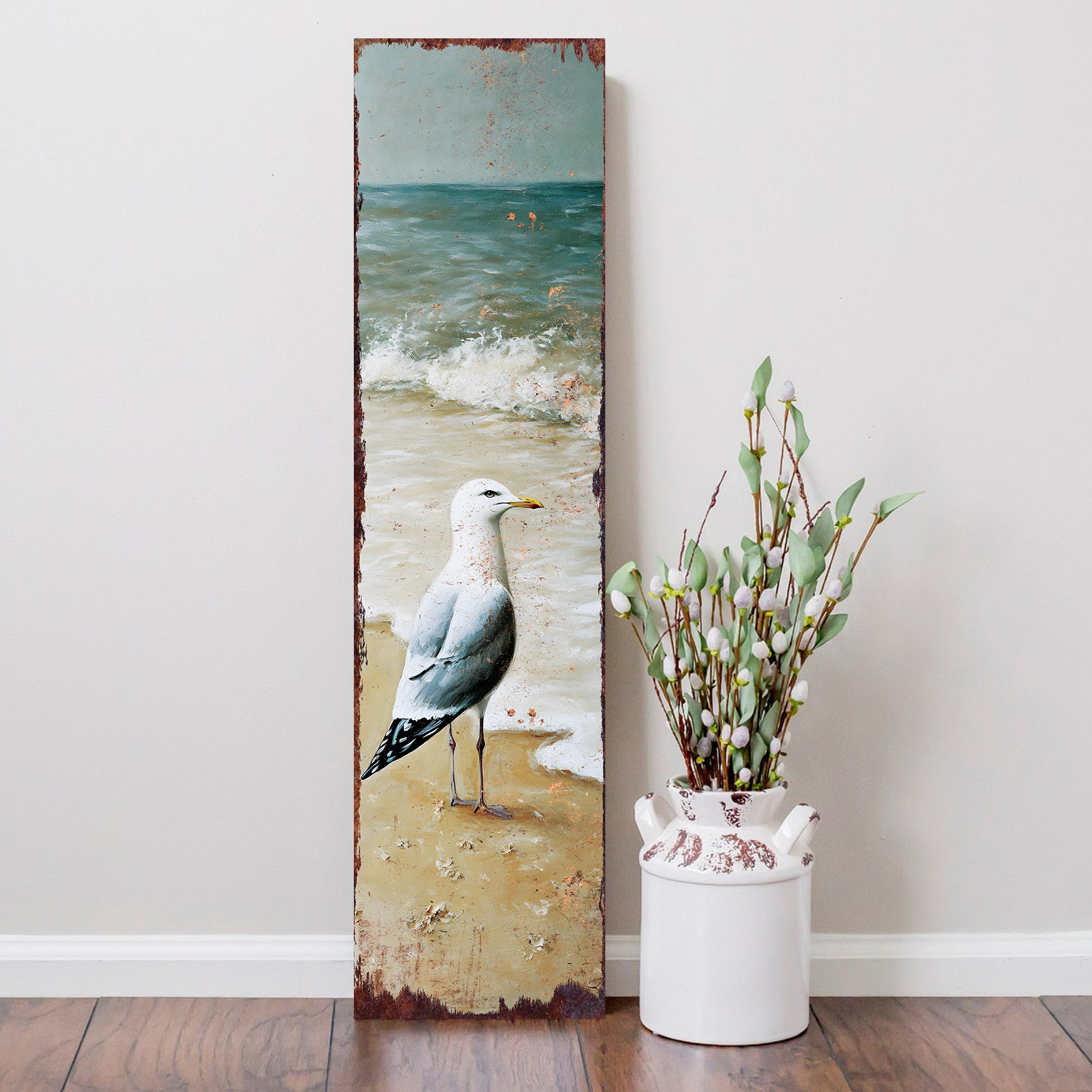 Dovecove 48in Ocean Seagull Porch Sign | Wooden Entryway Decor | UV ...