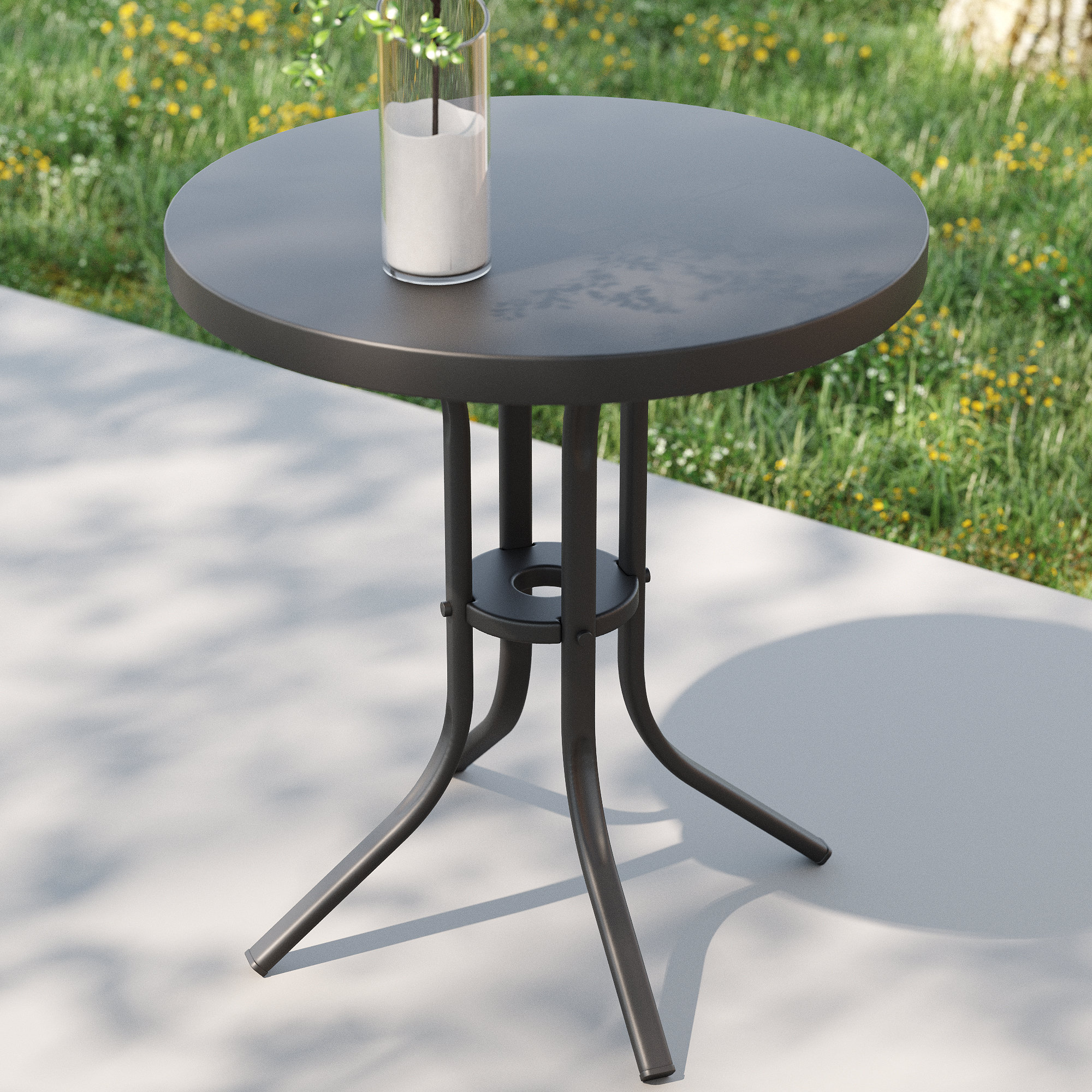 Rosebay Patio Round Side Table, Modern Industrial Style - Wayfair Canada