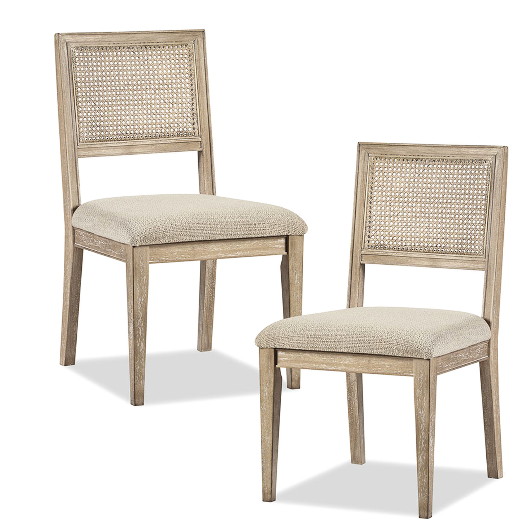 One Allium Way® Armless Dining Chair Of 2 With Cane Back Insert ...