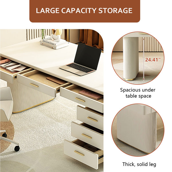 Eclecticed Home Modern Minimalist Cream Style Rectangular Sintered ...