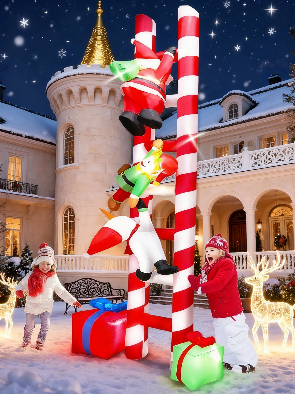 The Holiday Aisle® Santa Climbing Ladder Inflatable?Christmas ...