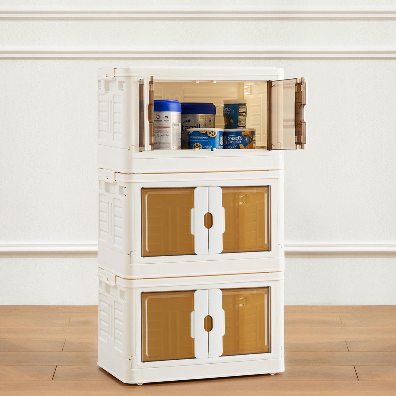 Latitude Run® Three-layer Stackable Plastic Storage Bins,with Lids and ...