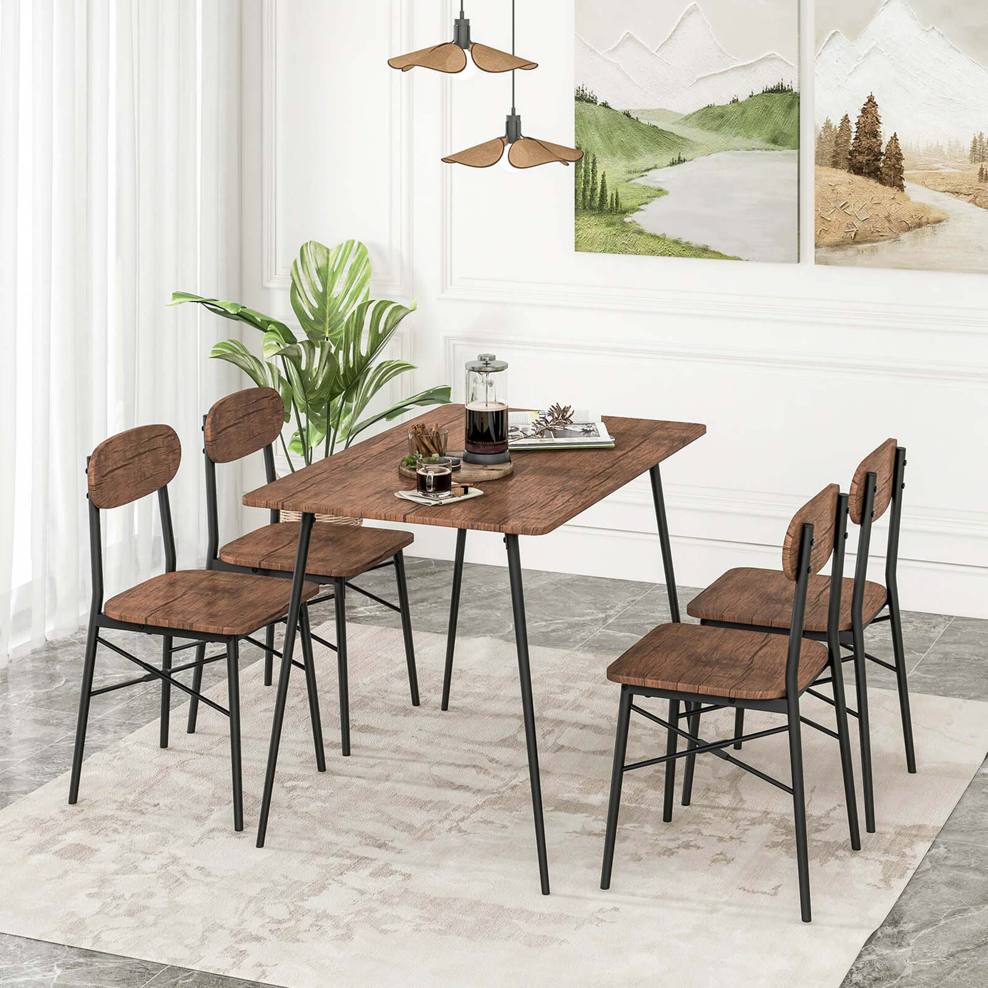 17 Stories Wiljo Rectangular 28'' L x 43'' W Restaurant Dining Set ...