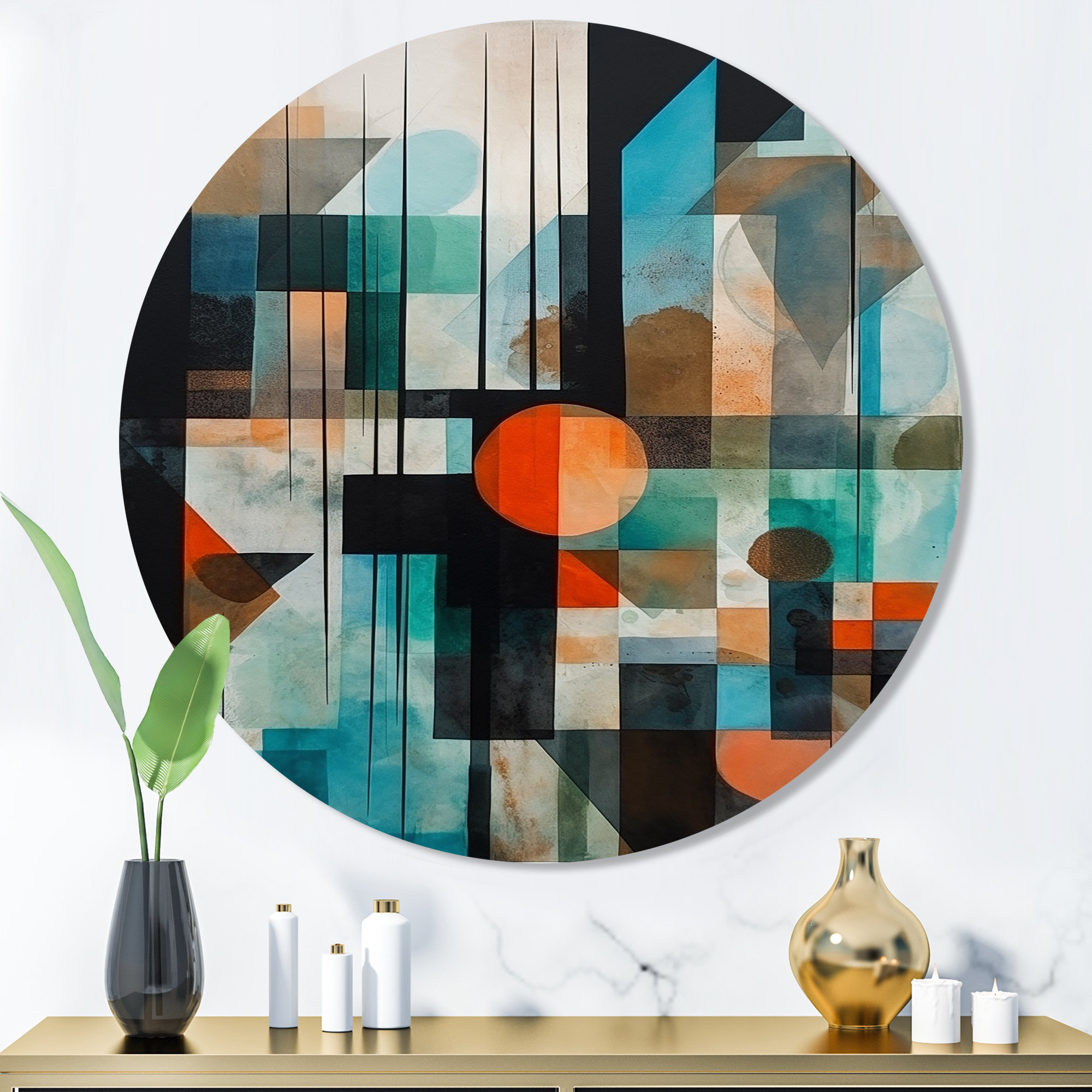 Ivy Bronx Orange Abstracted Geometric Explorations I - Abstract ...