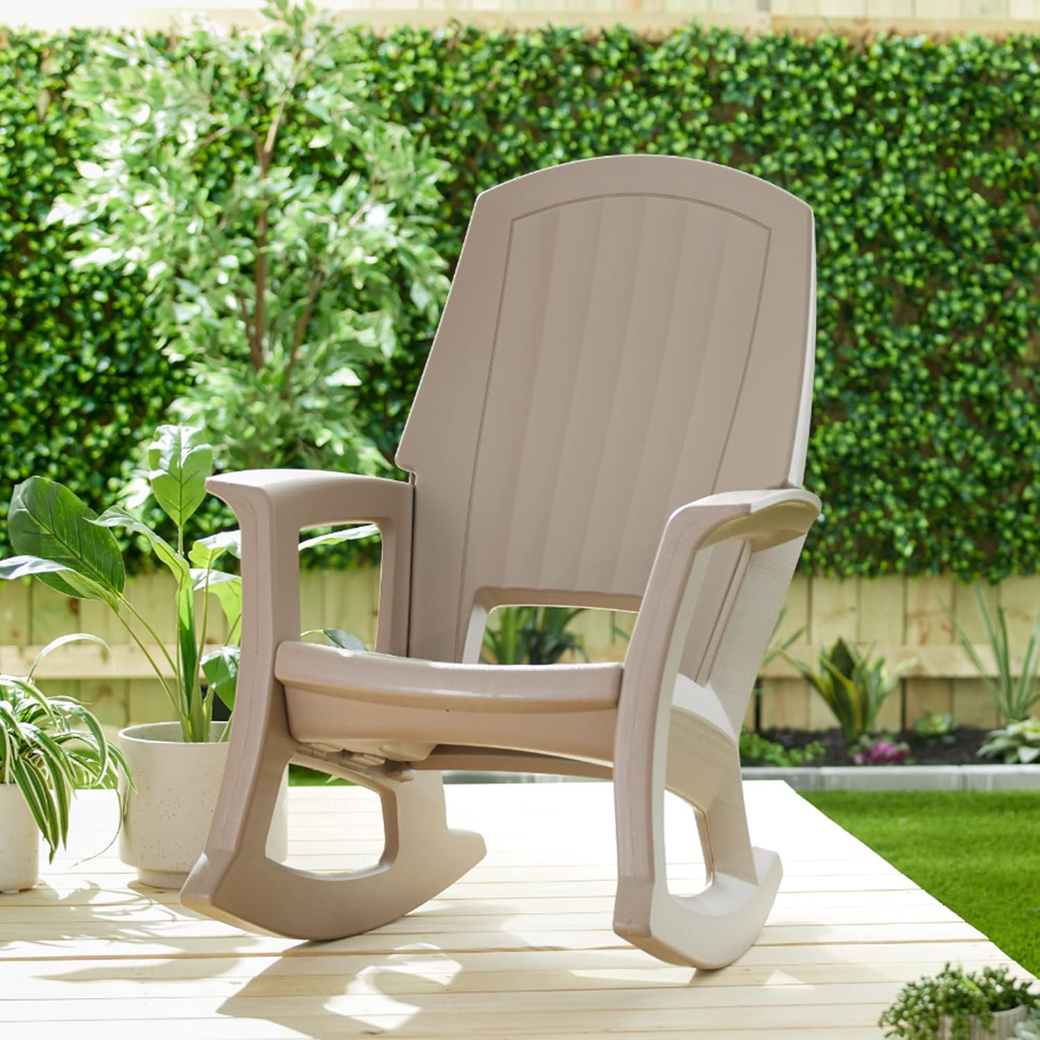 Lark Manor Heavy Duty All-Weather Outdoor Rocking Chair Plastics ...