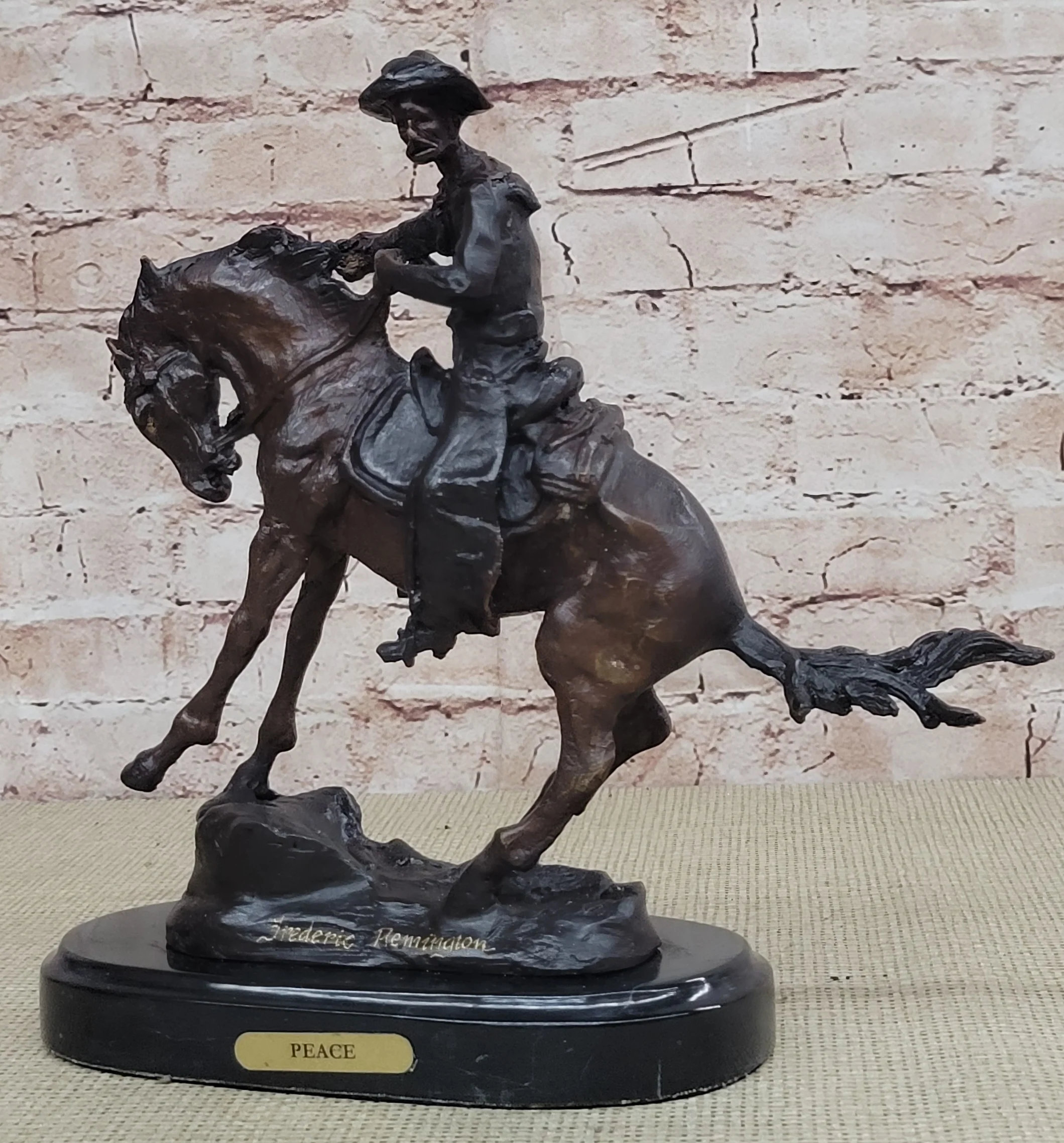 Trinx Toulon Peace Frederic Remington Bronze Desktop Statue Sculpture ...