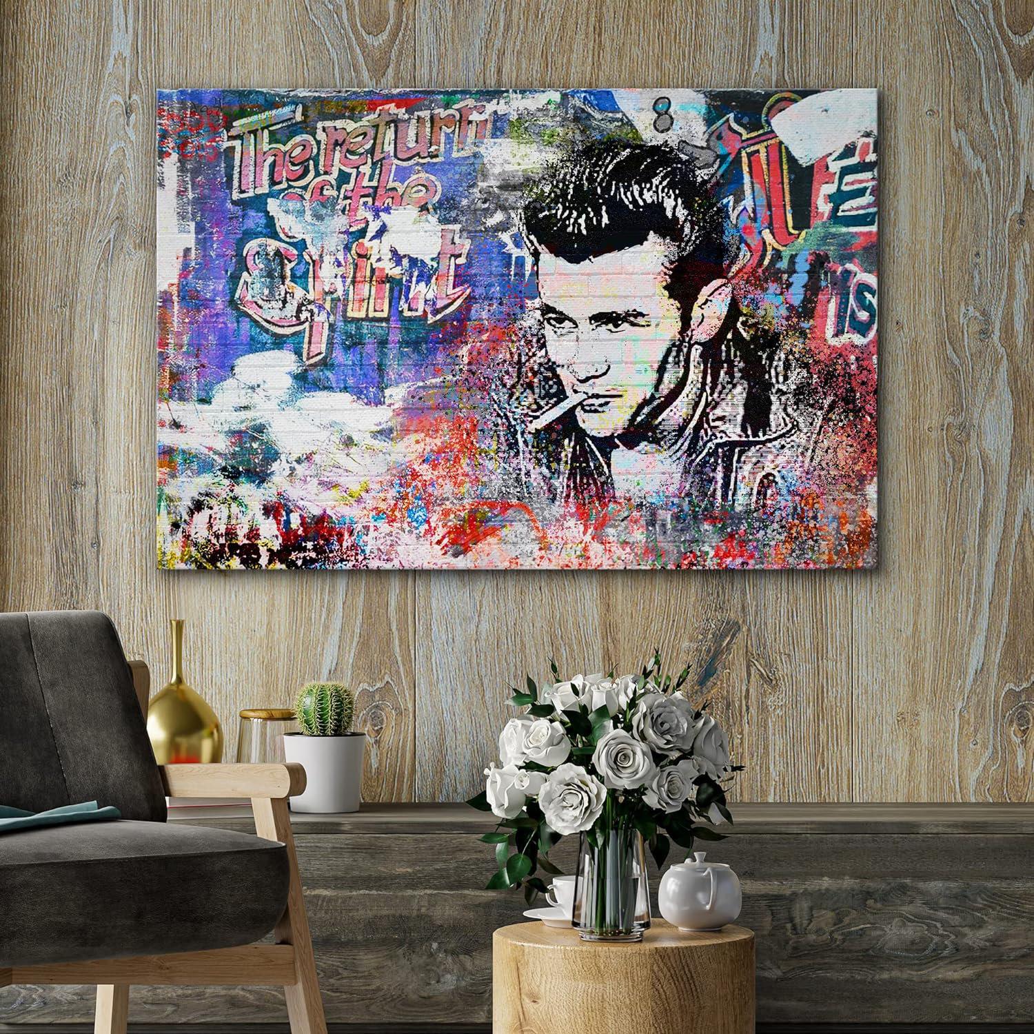IDEA4WALL Spray Paint Style 1950's Actor Graffiti & Street Celebrities ...
