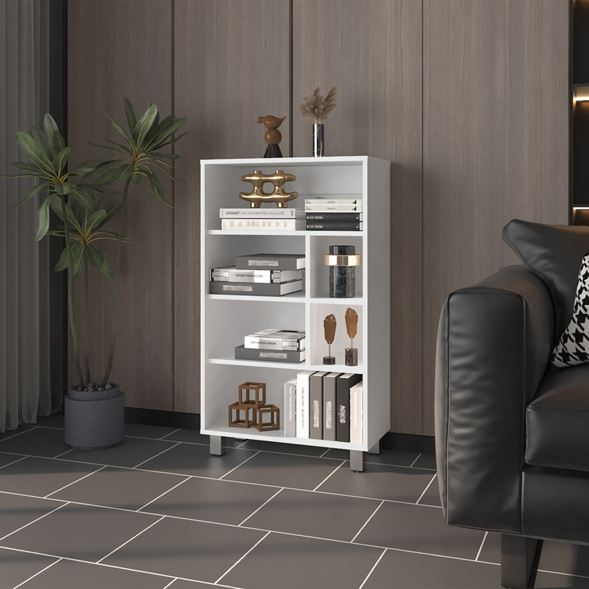 Ivy Bronx Bookcase Midway, Office, Black | Wayfair