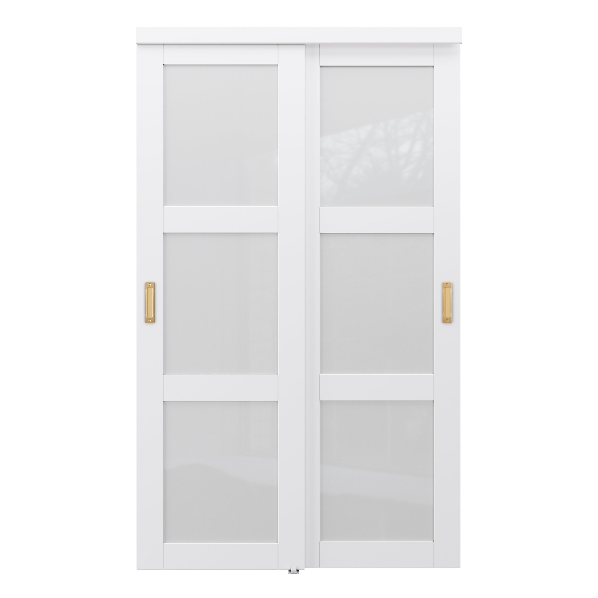 ARK DESIGN 80" Frosted Glass Sliding Door Kit - 3-Panel Design Expands ...