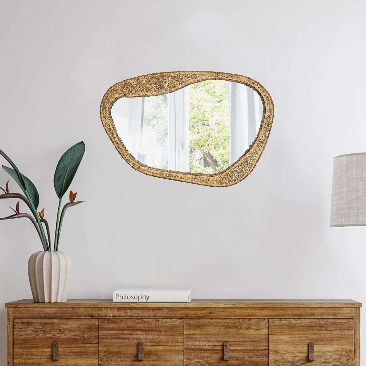 House of Hampton® Darvil Vintage Asymmetrical Decorative Wall Mirror ...