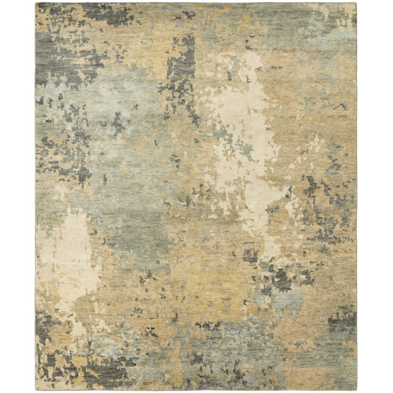 Madison Couture Rugs Luna Hand-Knotted Wool Abstract Area Rug in Beige ...