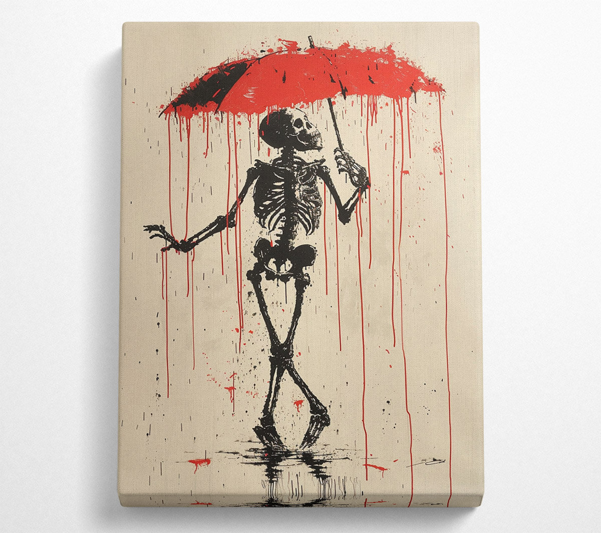 Happy Larry Skeleton Umbrella Canvas Print | Wayfair.co.uk