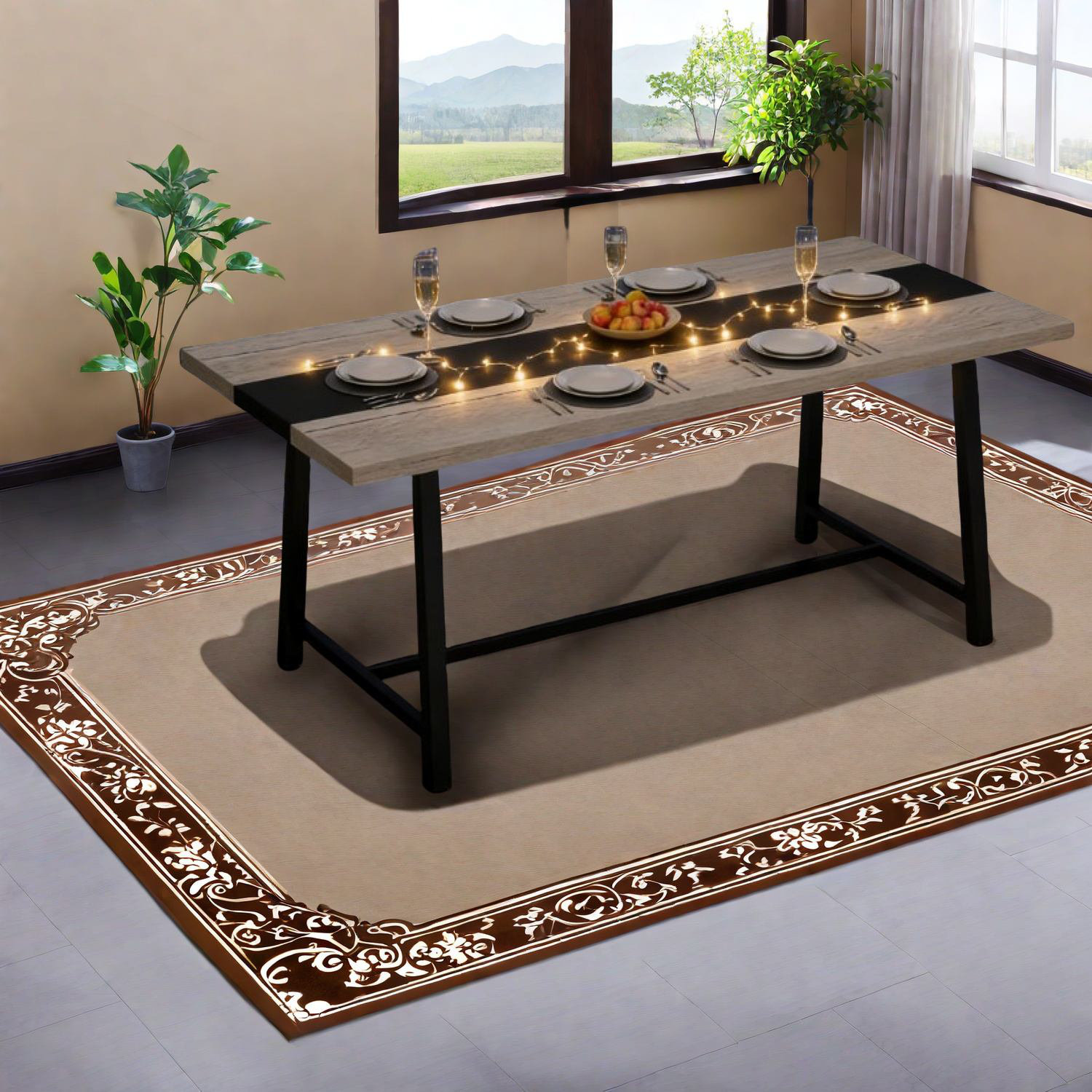 Ivy Bronx Spacious Modern Dining Tables, Black Mdf Steel Design, Ideal ...