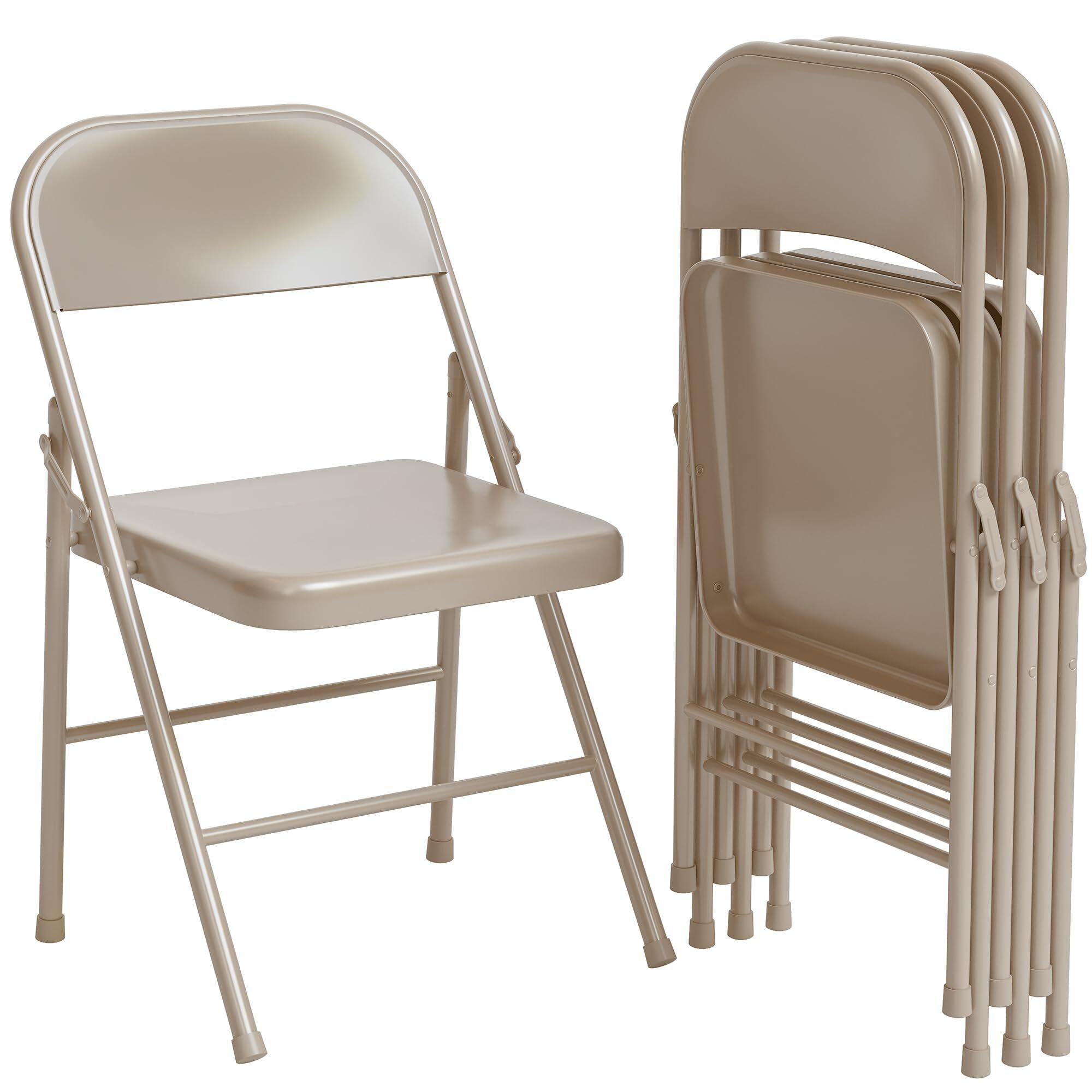 Inbox Zero Lerryn Stackable Folding Chair Set of 4 | Wayfair