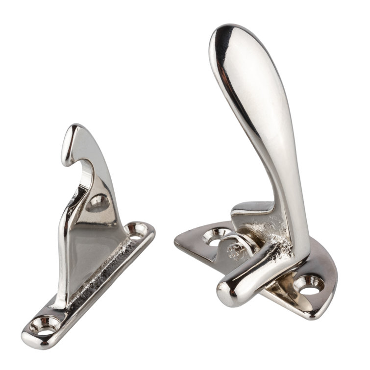 UNIQANTIQ HARDWARE SUPPLY Nickel Offset Left Cabinet Door Lever Latch ...