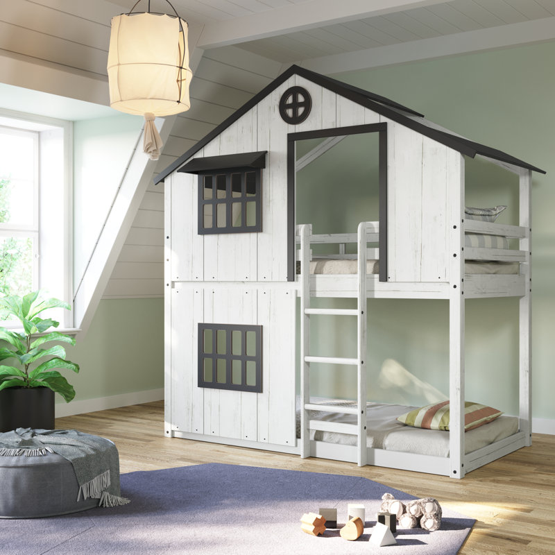 Child Craft Play House Twin Over Twin Standard Bunk Bed & Reviews | Wayfair