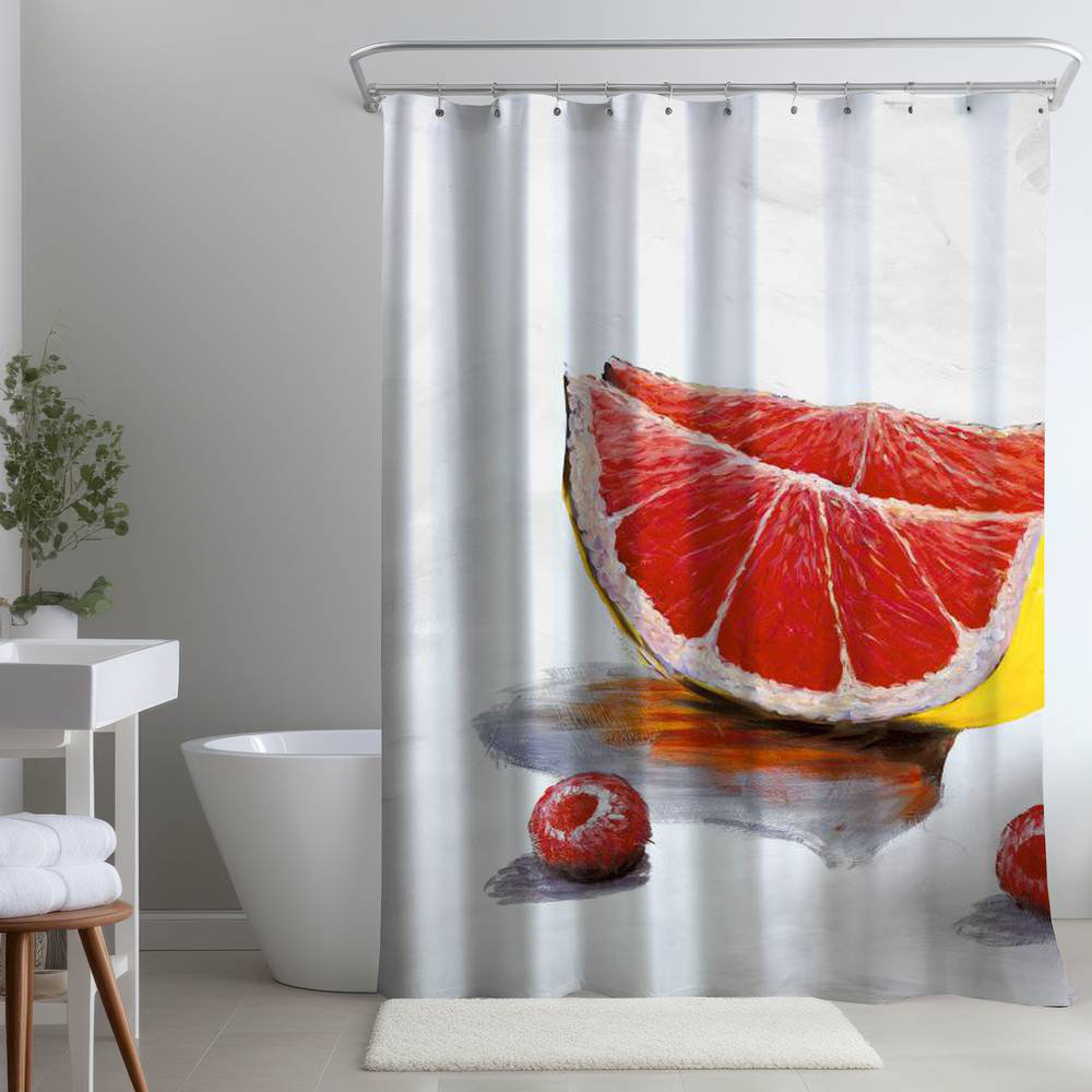 East Urban Home Grapefruit Slices Yellow Shower Curtain | Contemporary ...