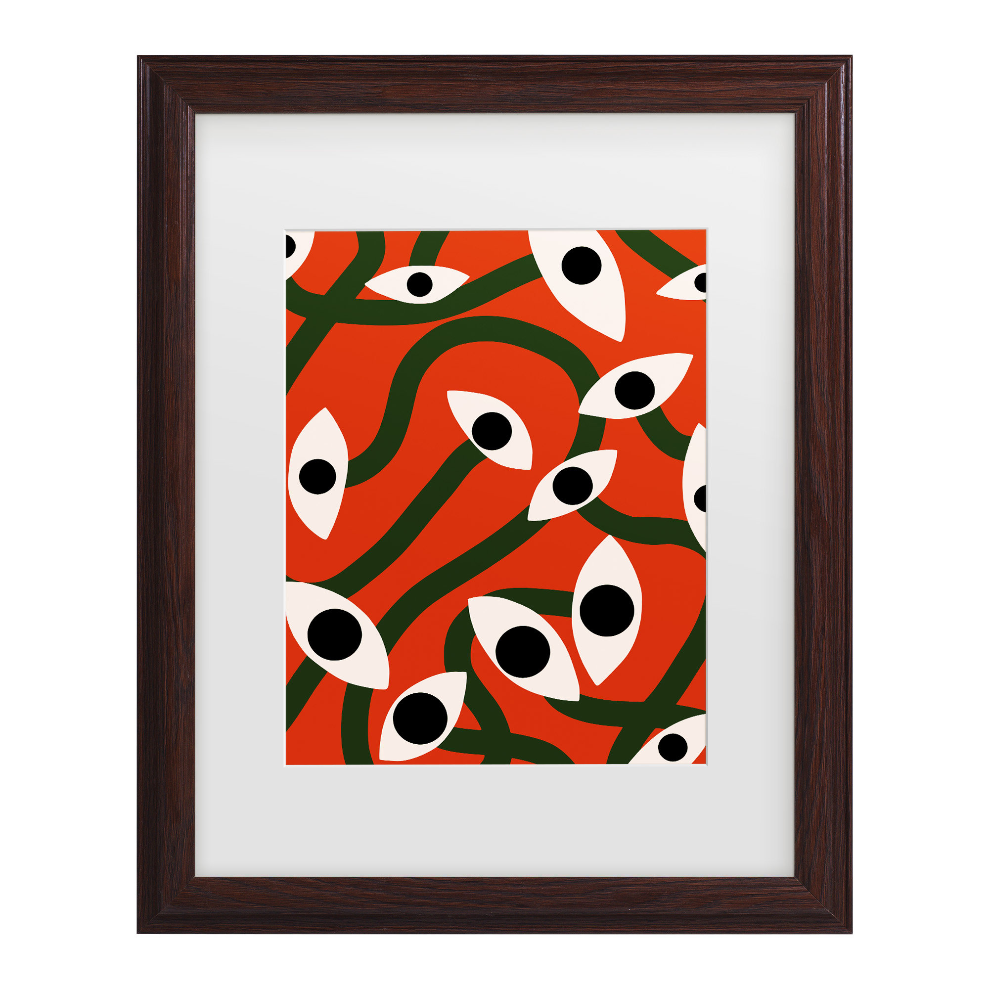 Wrought Studio™ Little Dean Evil Eyes Blossom In Red Matted Framed Art ...