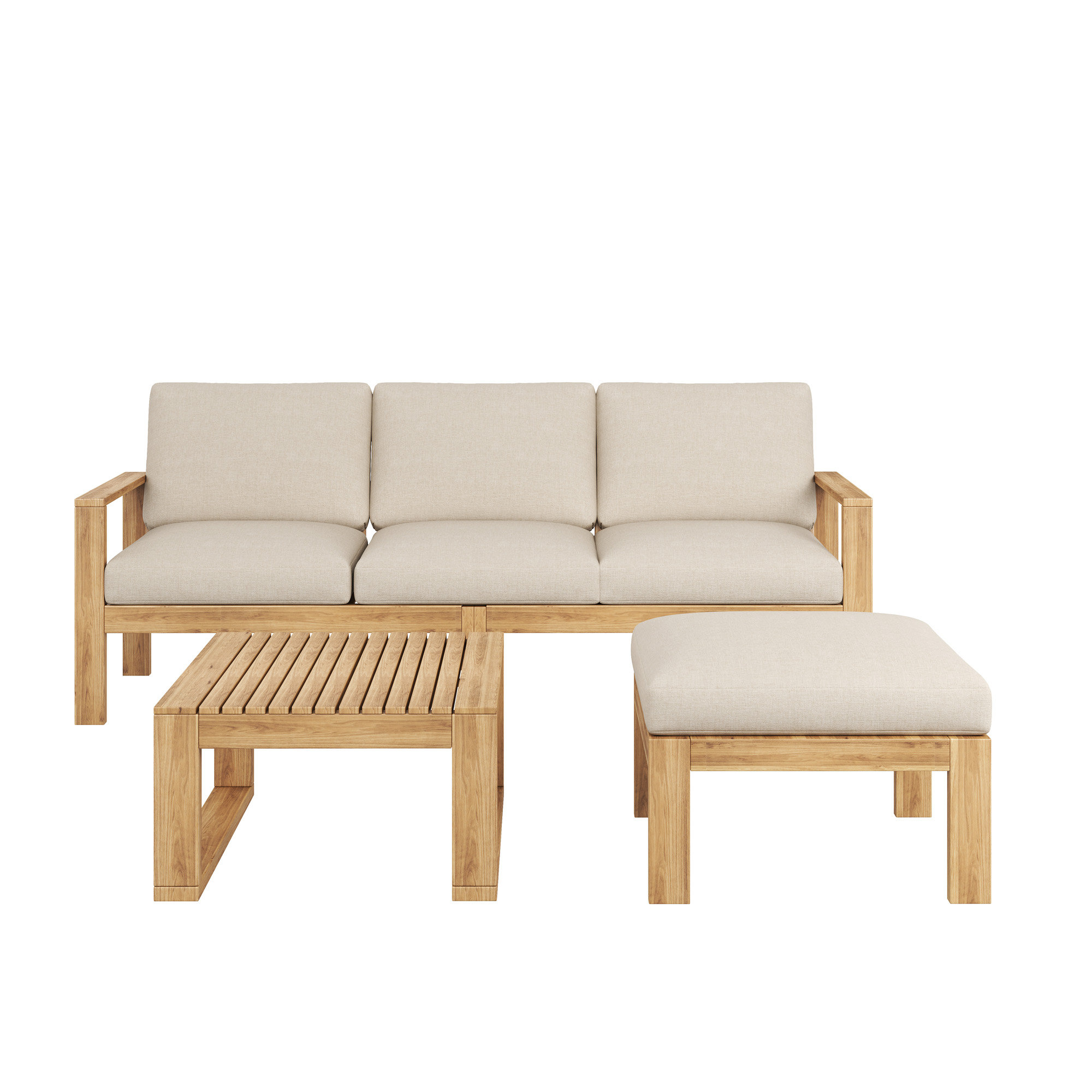 Corrigan Studio Outdoor 3pcs Acacia Sectional Patio Sofa Set - Wayfair ...