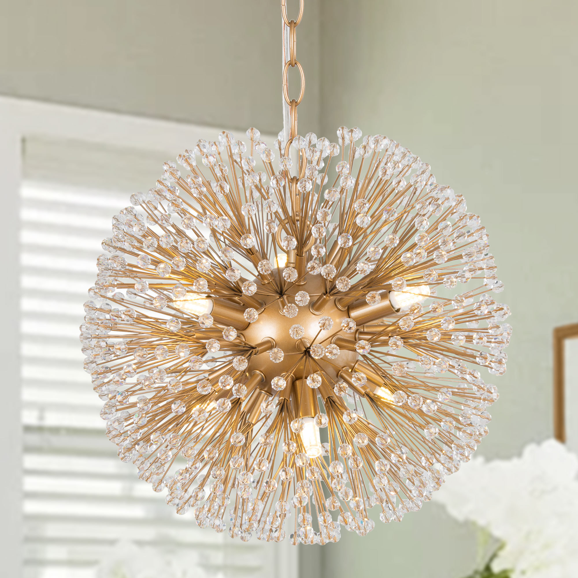 House of Hampton® Corbel Modern 6-light Sputnik Sphere Chandelier With ...