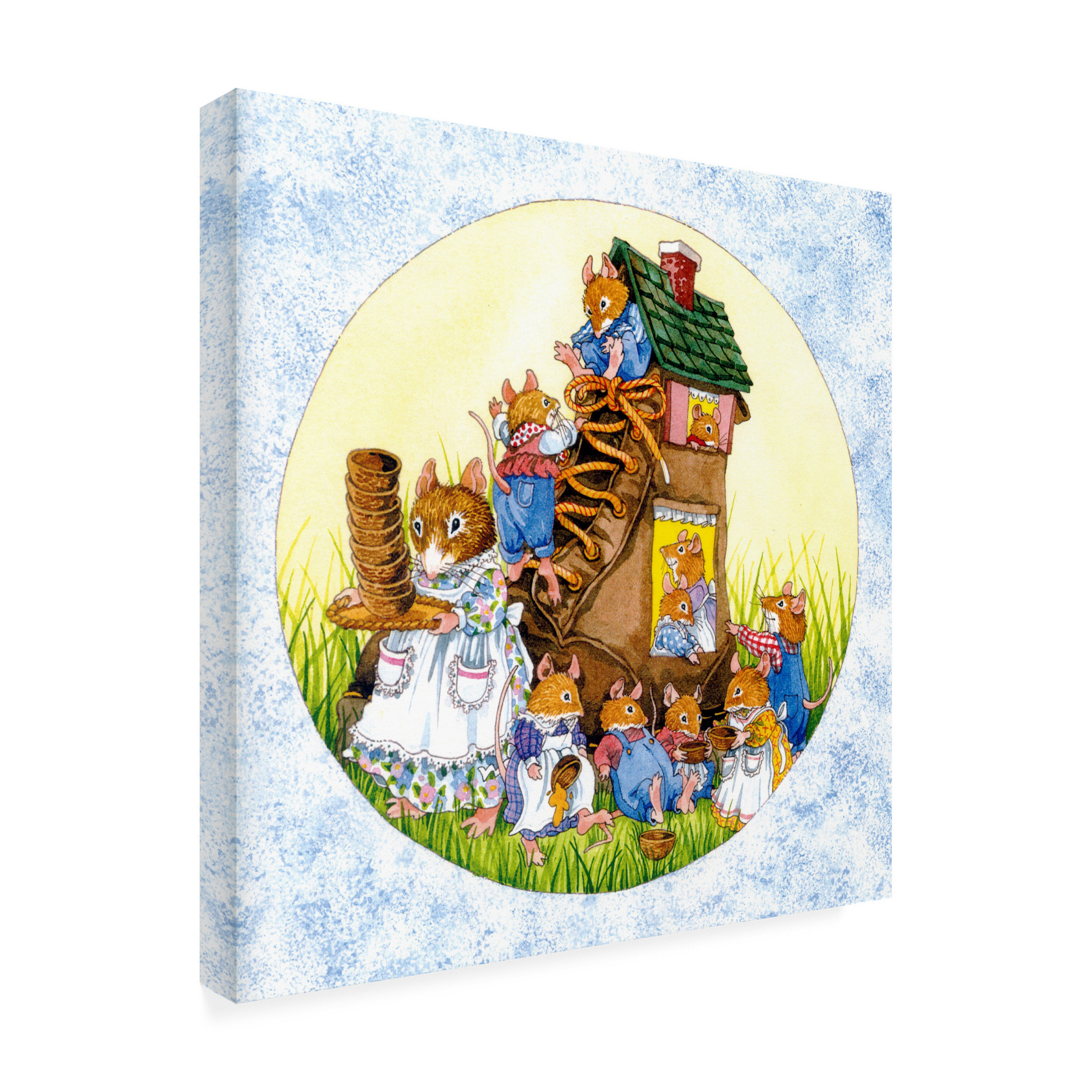 Trinx Wendy Edelson 'Old Woman Shoe Mice' Canvas Art ALI63211 - Wayfair ...