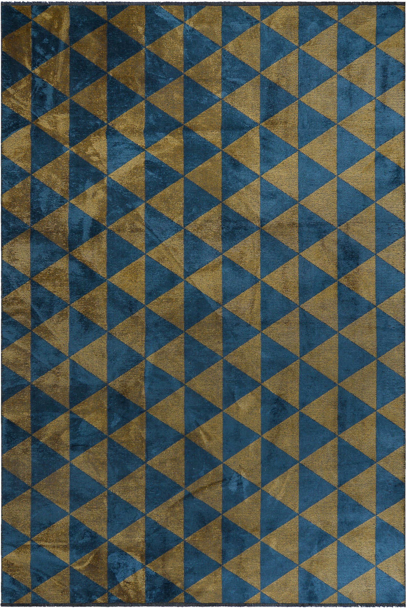 Woven Concepts Rapture Gold/Teal Blue Geometric Luxury Area Rug | Perigold