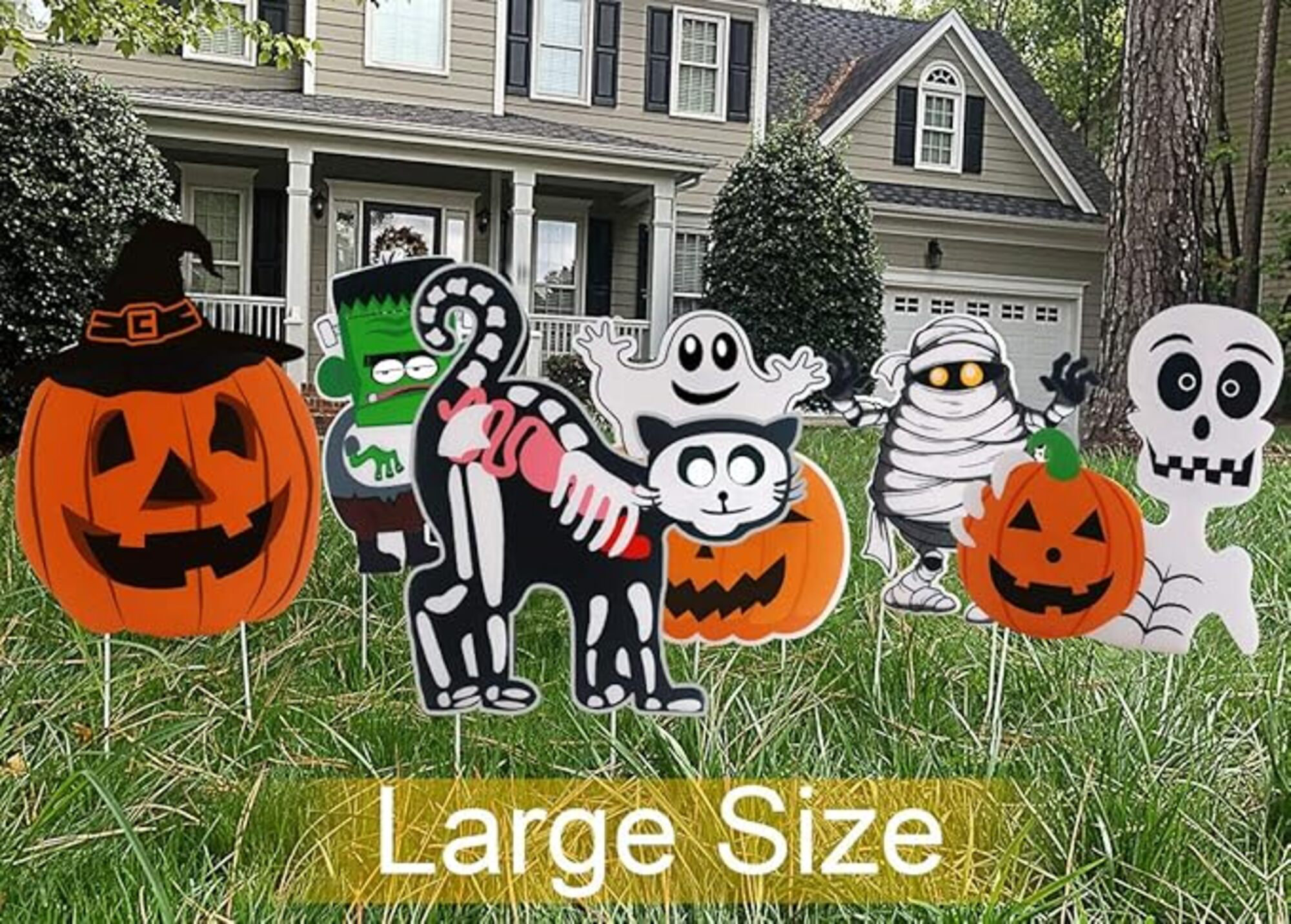 Ophelia & Co. 10PCS Yard Signs Halloween Props Pumpkin Ghost Monster ...
