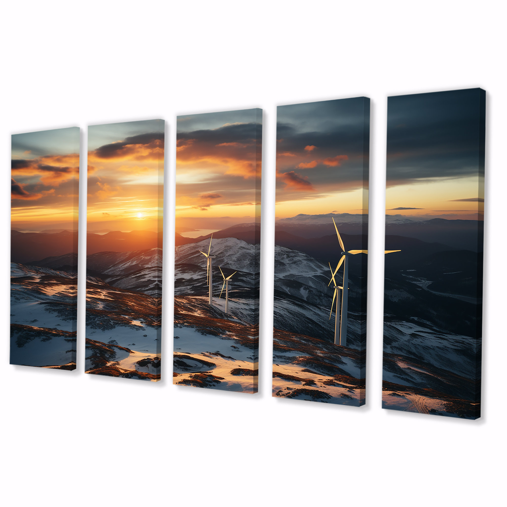 Millwood Pines Sunset Wind Turbines Mountain View VI - Wind Turbines 5 ...