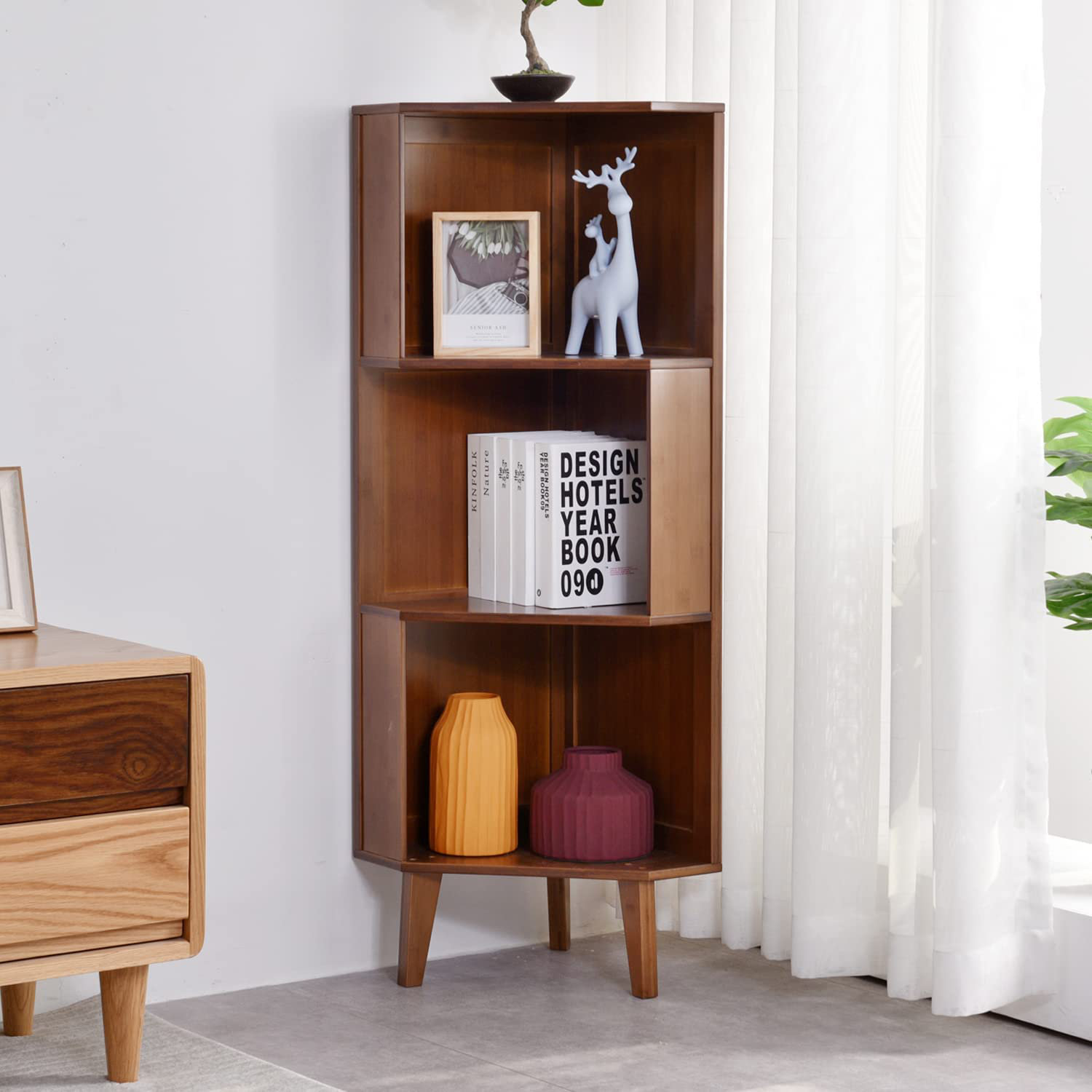 Maydear Corner Bookcase & Reviews | Wayfair