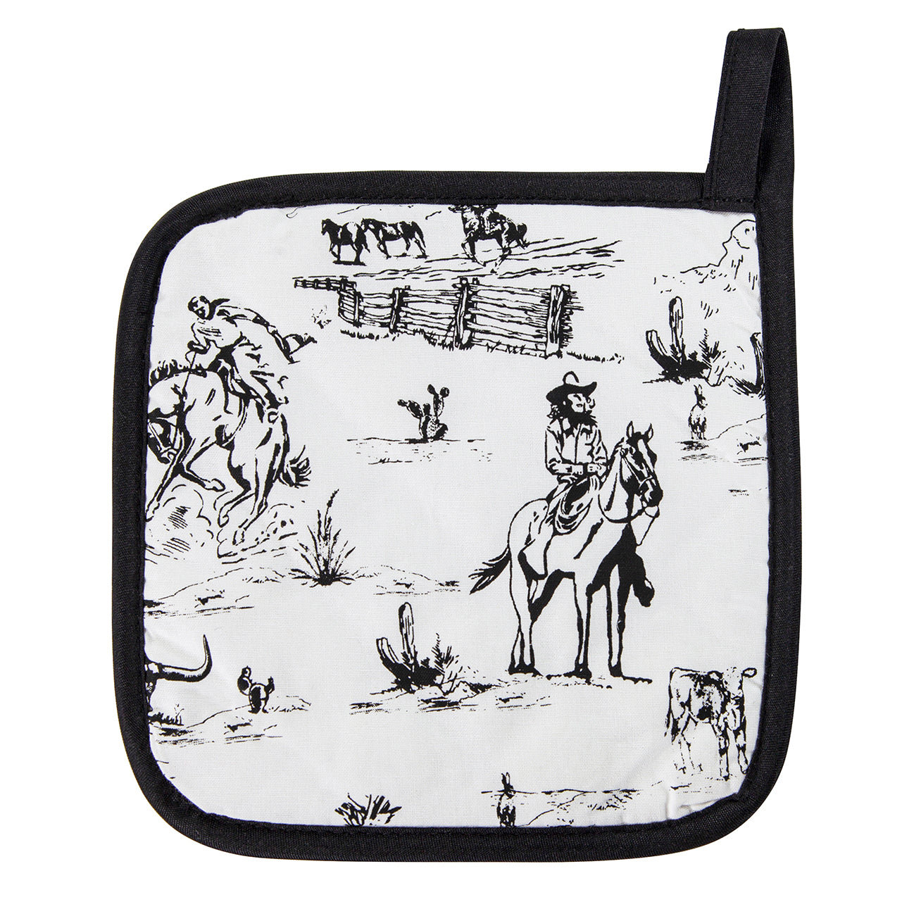 Paseo Road by HiEnd Accents Ranch Life White/Black Cotton Western ...
