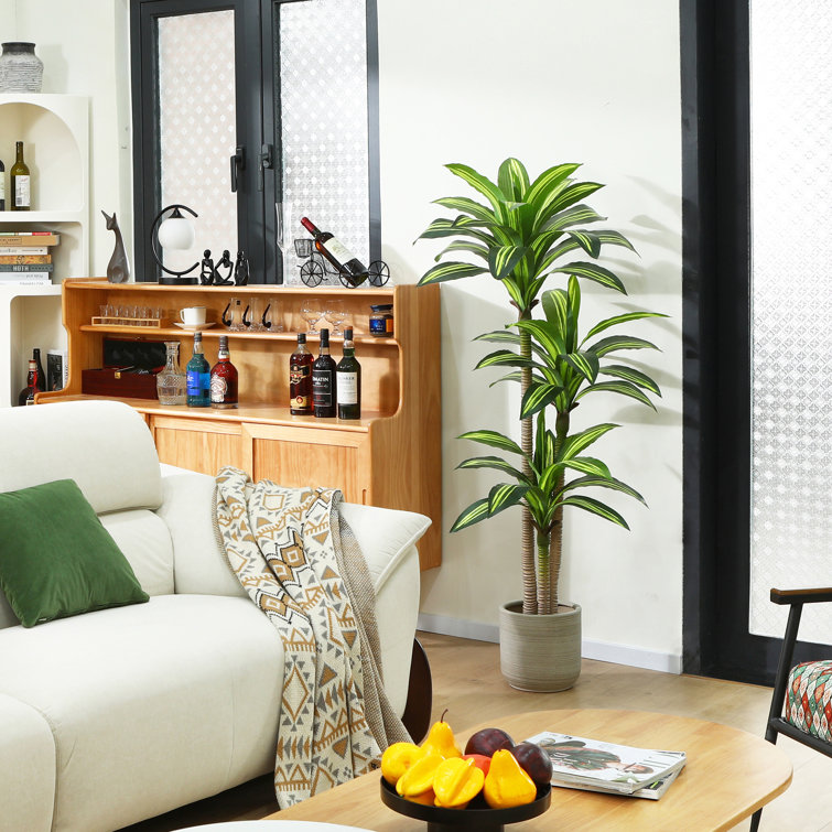 Adcock Artificial Dracaena Tree in Pot, Faux Dracaena Plant, Fake Tree ...