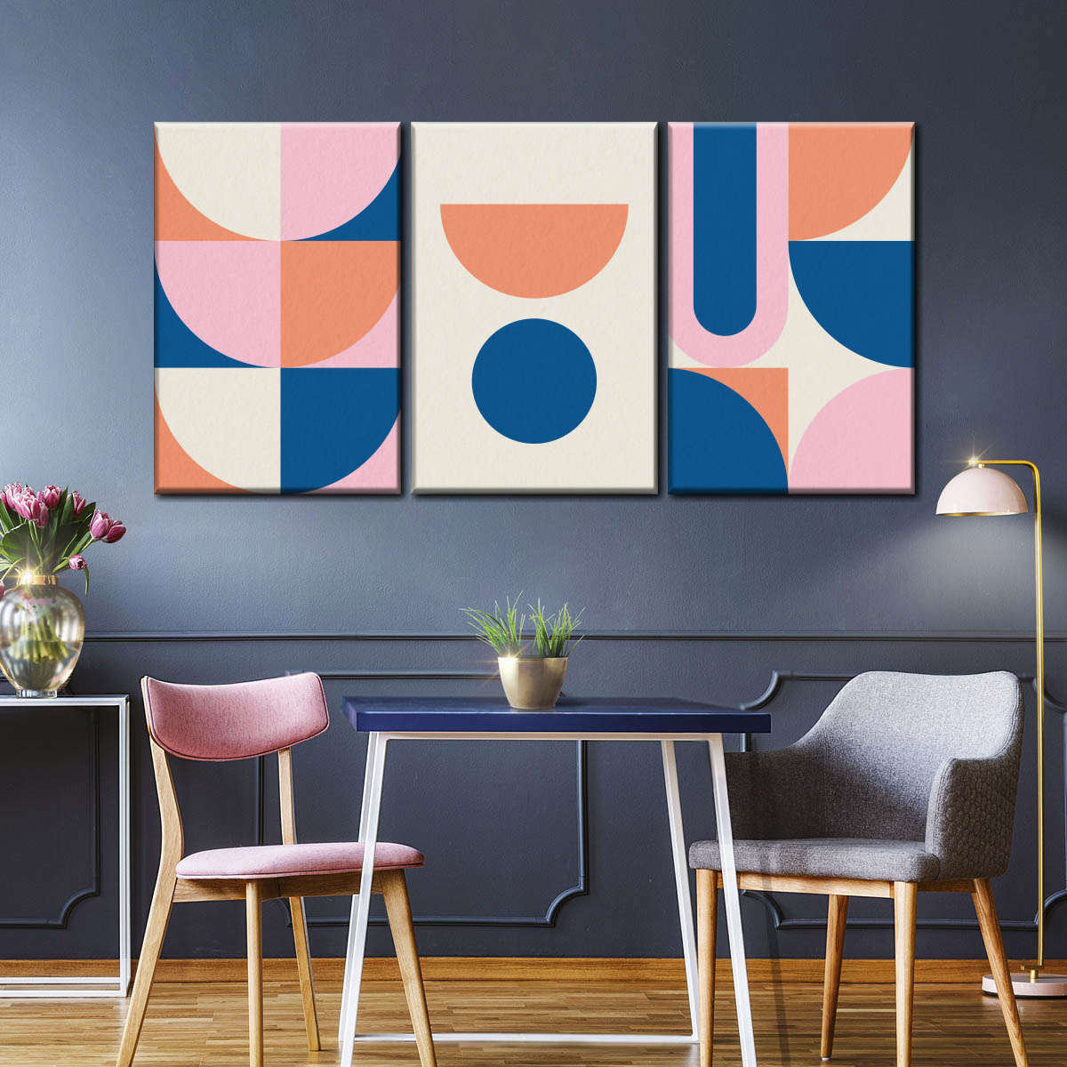 Wrought Studio™ Retro Geometric Abstract VIII Multi Piece Canvas Print ...