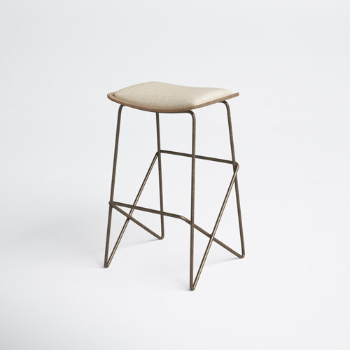 Joss & Main Deux Upholstered Counter Stool with Metal Frame & Reviews ...