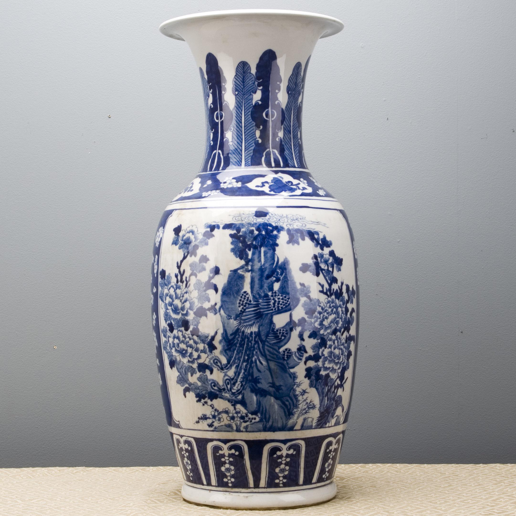 Danny's Fine Porcelain Porcelain Blue and White Phoenix Flower Vase ...