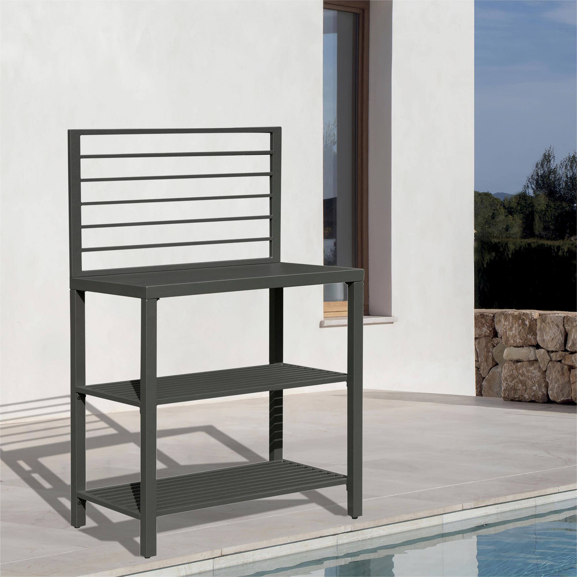 Latitude Run® Grey Outdoor Aluminum Kitchen Island With Storage With ...