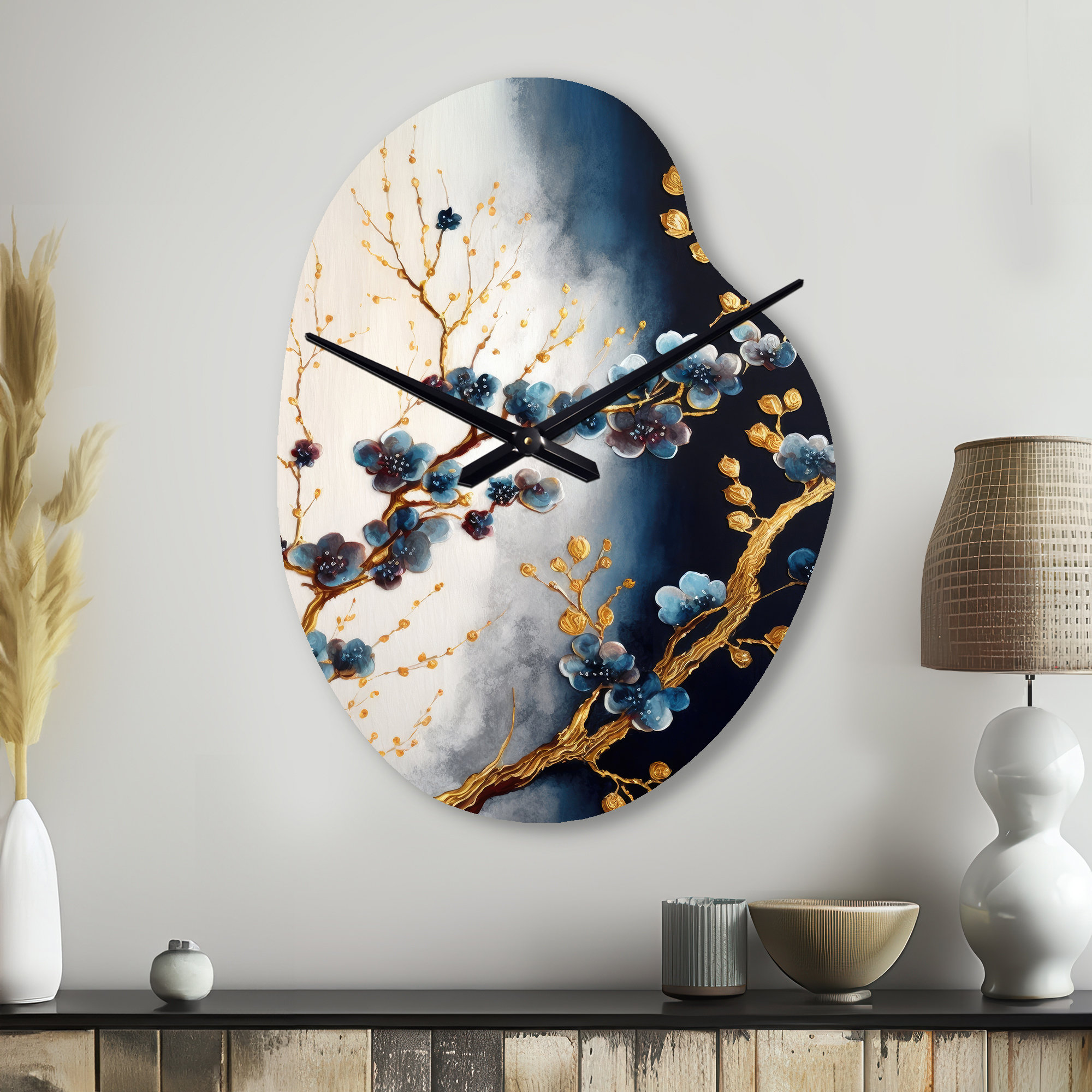 East Urban Home Oreste Blue Cherry Blossom Branch VI - Bonsai ...