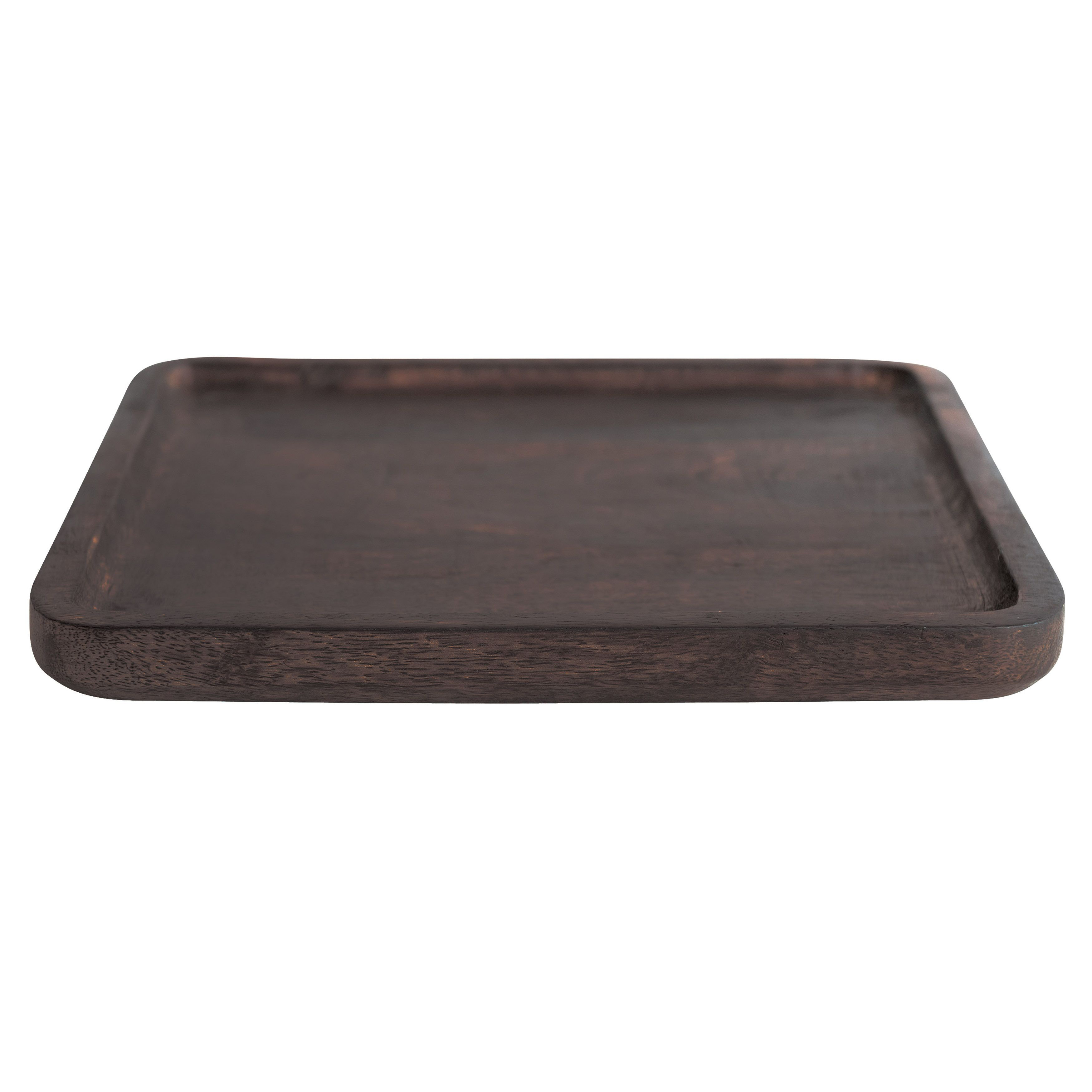 Loon Peak® Boho Square Hand Carved Wood Plate with Raised Edge | Wayfair