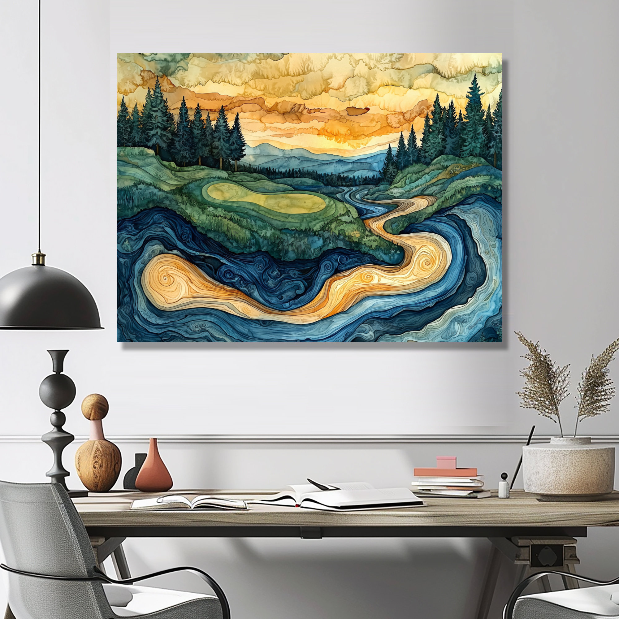 Millwood Pines Abstract Golf Course Champions Horizon I - Sports Wall ...