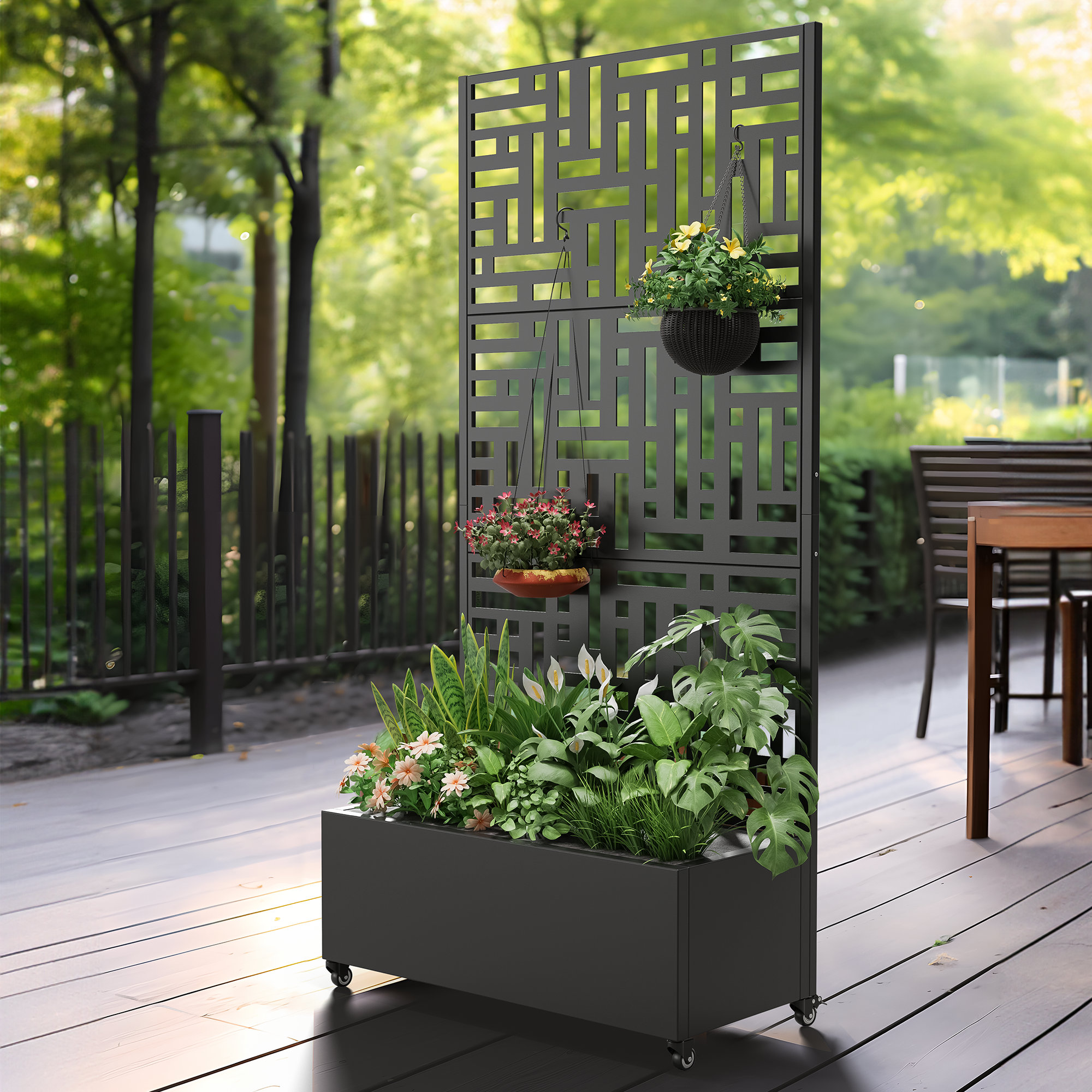 Primrue Abraham Metal Planter Box with Trellis & Reviews - Wayfair Canada