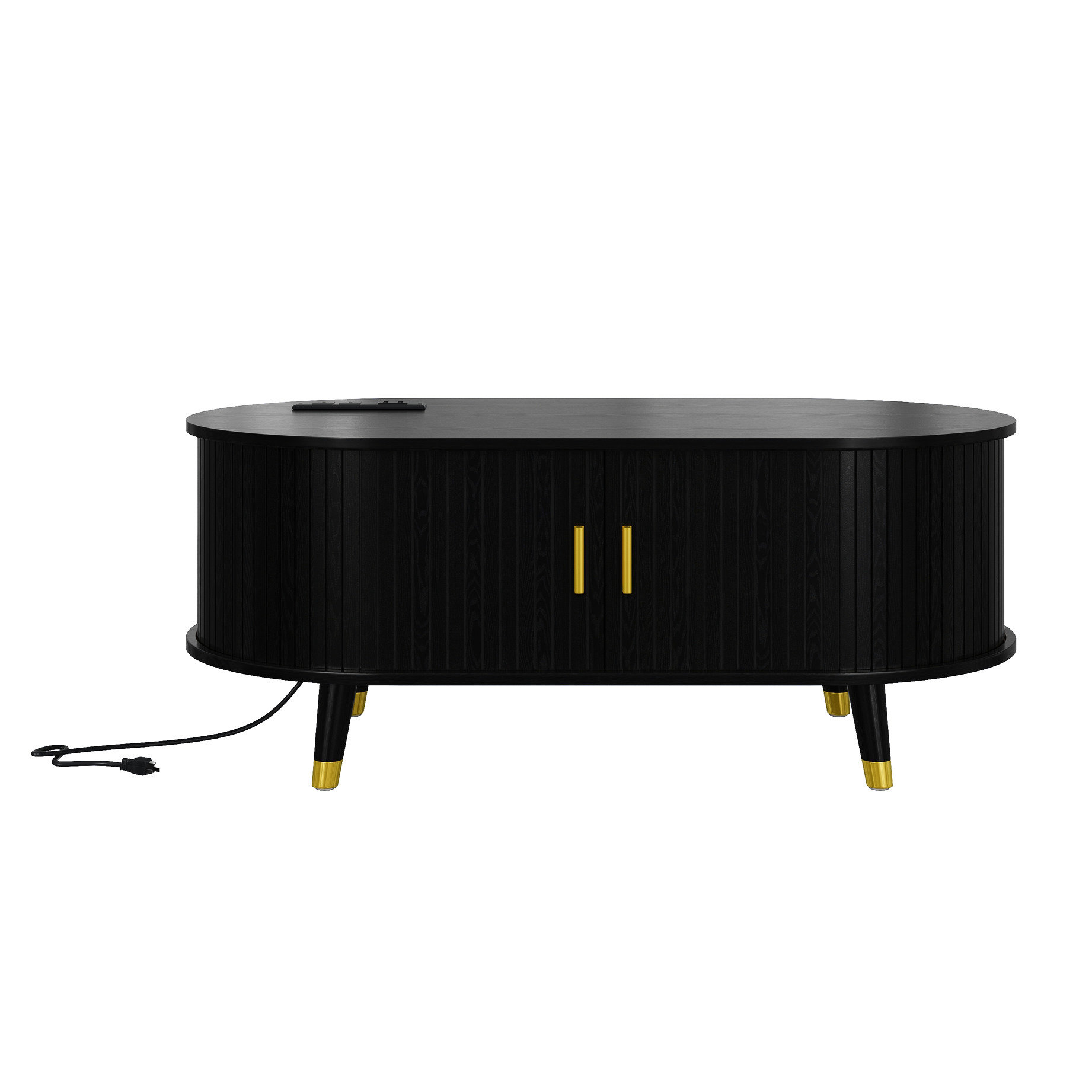 George Oliver Mid - Century Modern Fluted Coffee Table, Oval Center ...