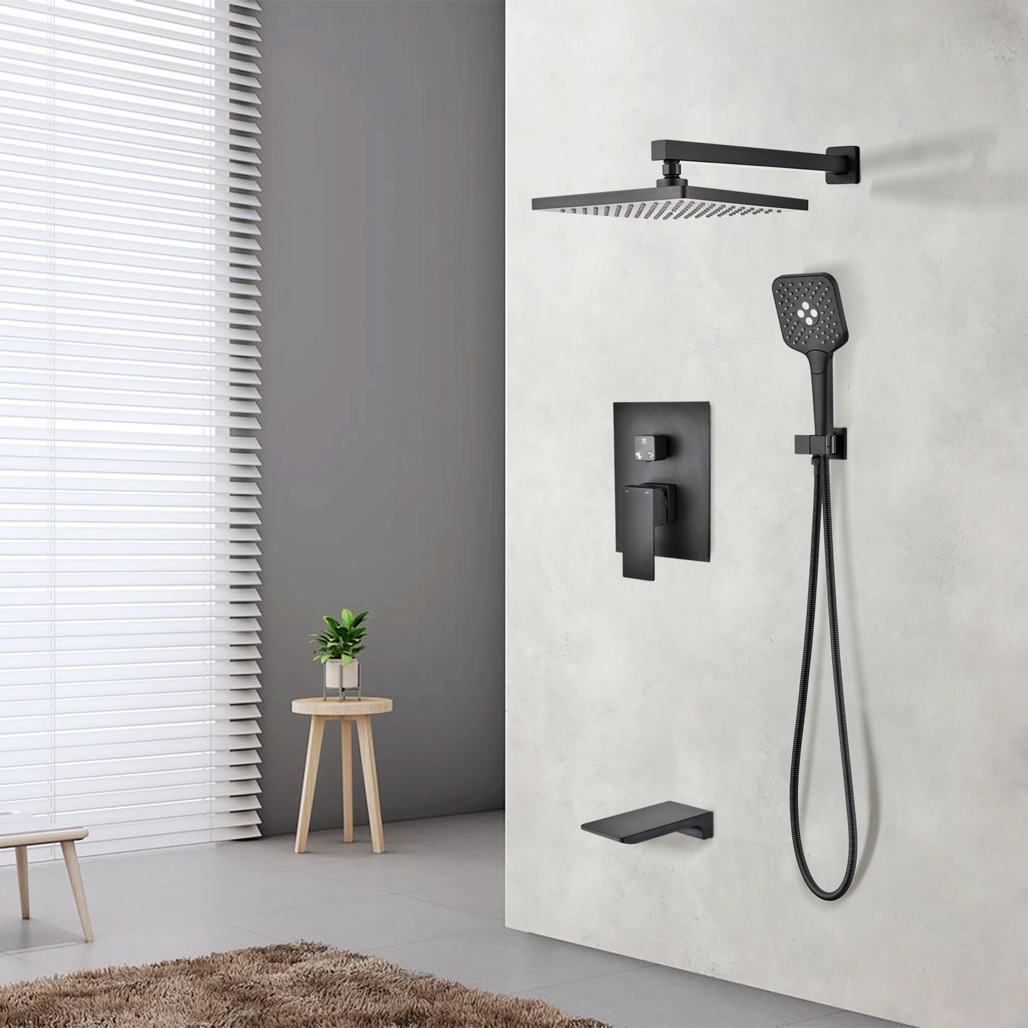 ACME Furniture Thermostatic Complete Shower System with Rough in-Valve ...