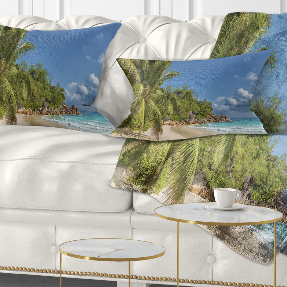 Design Art Anse Georgette Beach Dark Blue - Sea & Shore Printed Throw ...