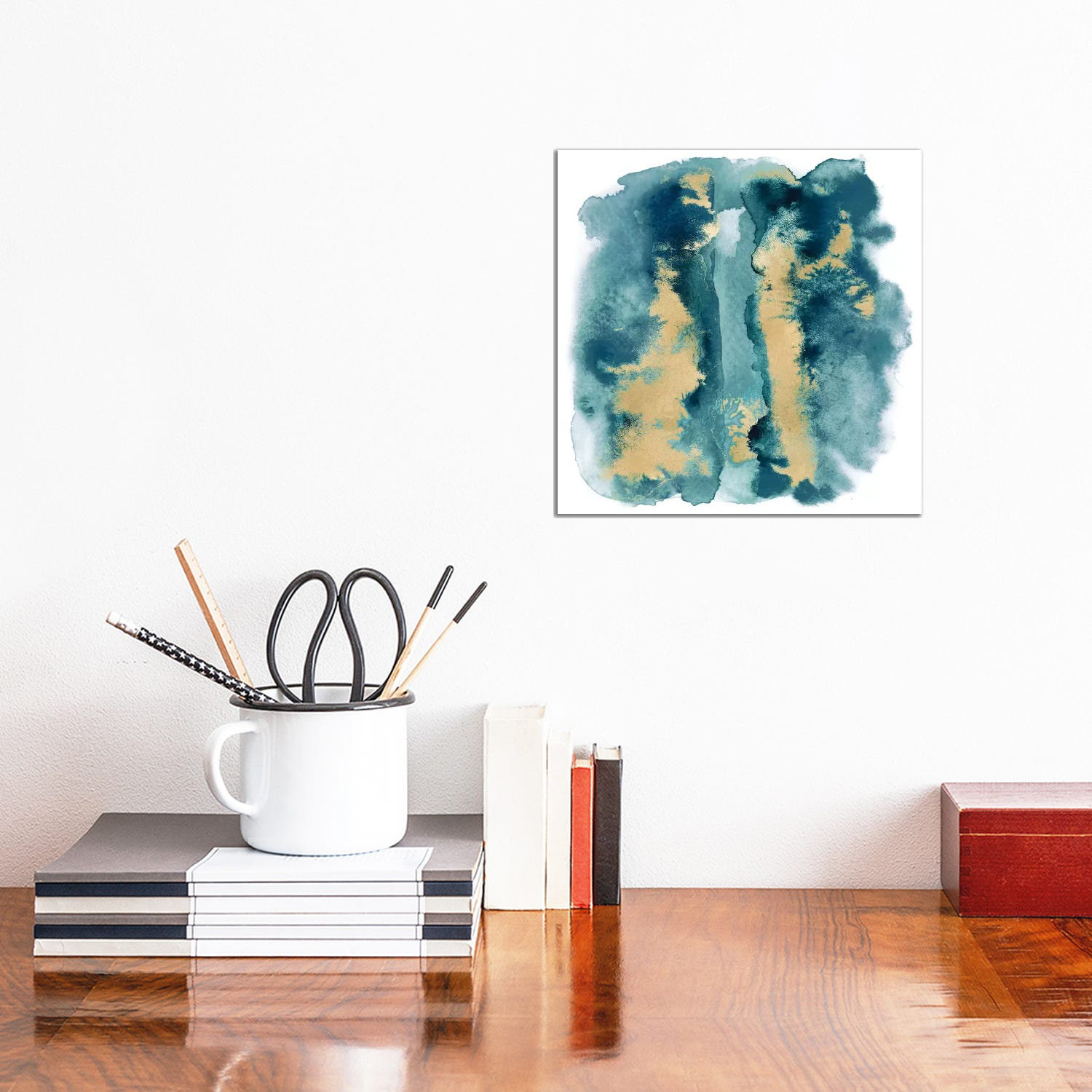 Canora Grey Teal Mist With Gold I | Wayfair.co.uk